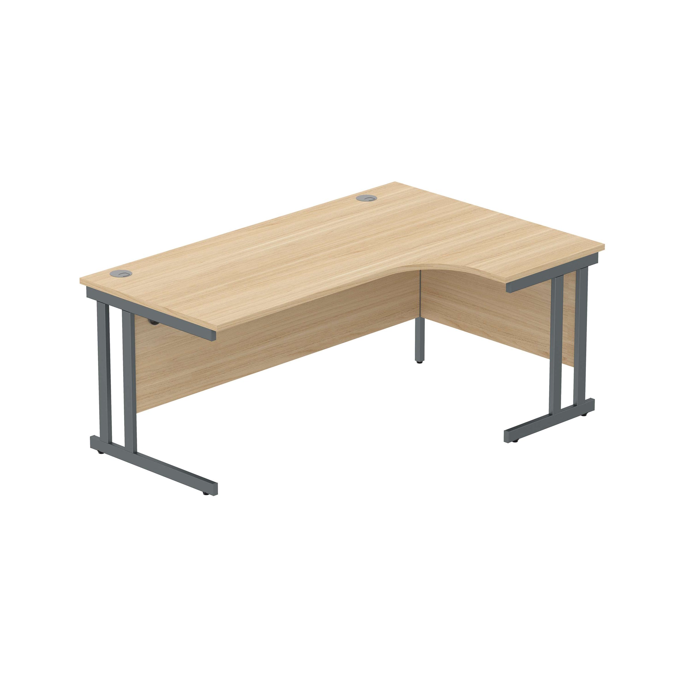 Office Right Hand Corner Desk with Steel Double Upright Cantilever ...