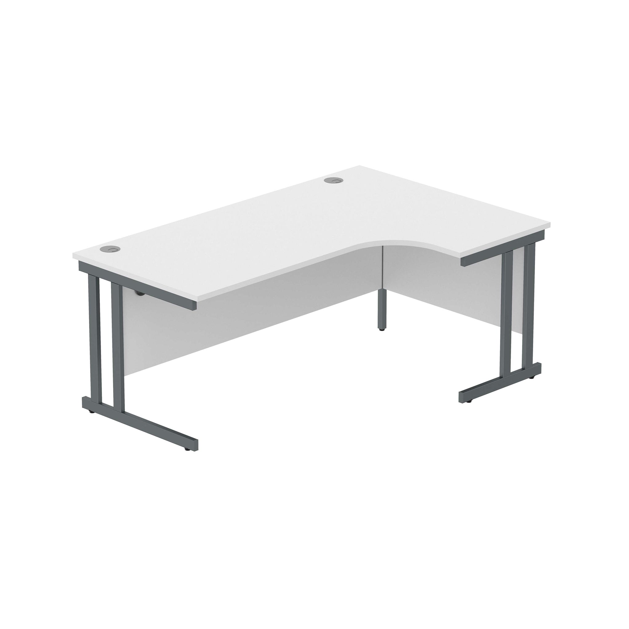 Office Right Hand Corner Desk with Steel Double Upright Cantilever ...
