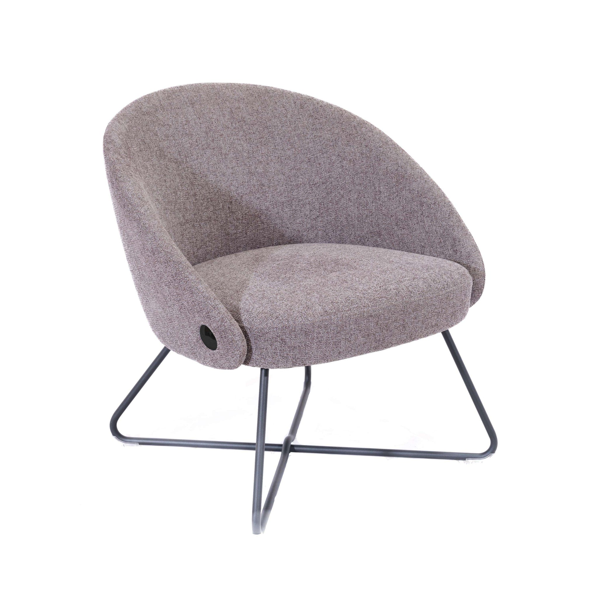 Pocket Reception Chair | Black Wire Base | Pastel Pink Fabric