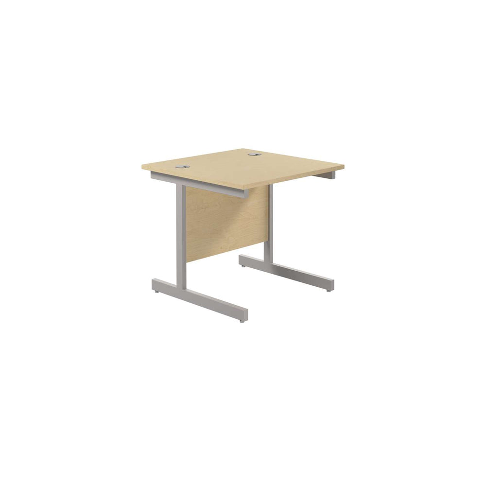 Single Upright Rectangular Desk: 800mm Deep (FSC) | 800 X 800 | Maple/White
