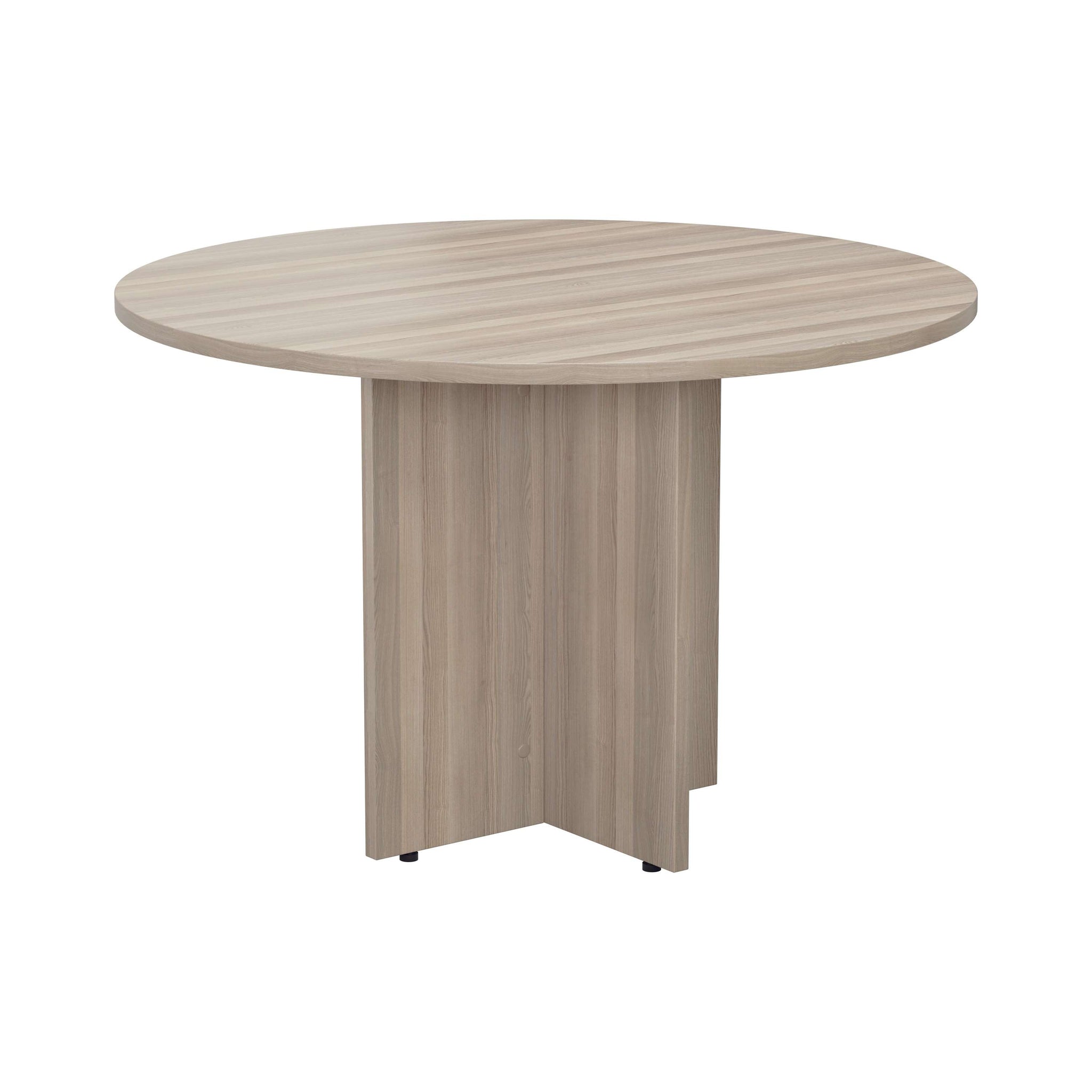 1100MM ROUND MEETING TABLE - GREY OAK